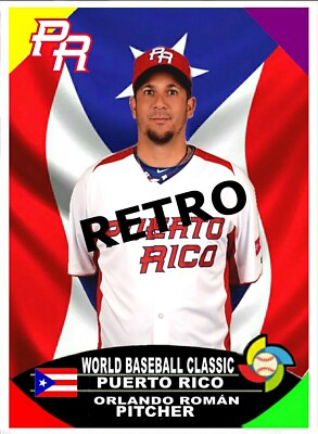 ORLANDO ROMAN WORLD BASEBALL CLASSIC 2013 HERITAGE STYLE ART CARD | eBay