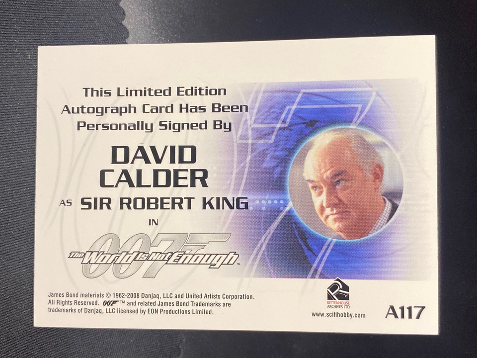 DAVID CALDER AUTOGRAPH JAMES BOND CARD (WORLD IS NOT ENOUGH) (721) | eBay