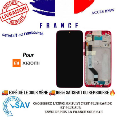 ECRAN LCD ET VITRE TACTILE ROUGE AVEC CHÂSSIS POUR XIAOMI REDMI NOTE 7 ...