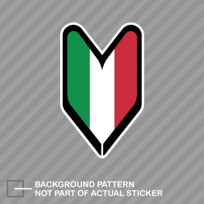 Italian Driver Badge Sticker Decal Vinyl wakaba leaf soshinoya Italy ...