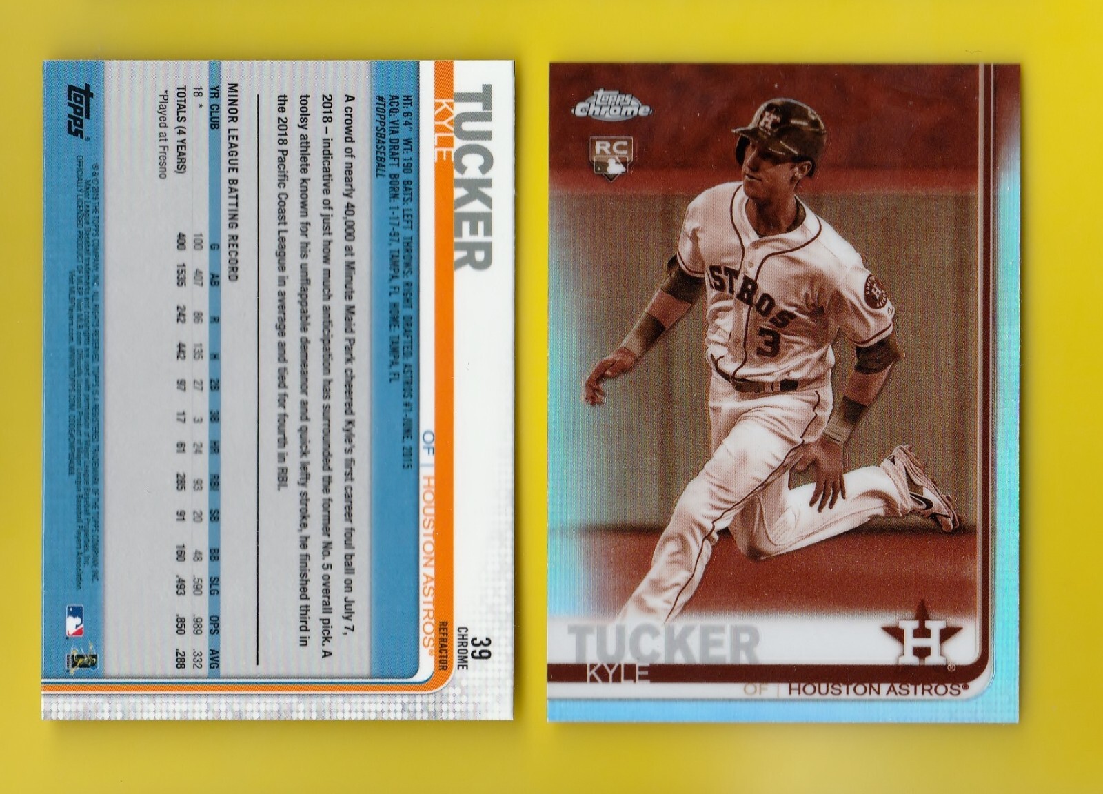 2019 Topps Chrome 39 Tucker RC Houston Astros Sepia Refractor Kyle ...