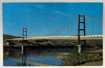 Dunvegan Suspension Bridge Peace River, Alberta, Canada Postcard | eBay