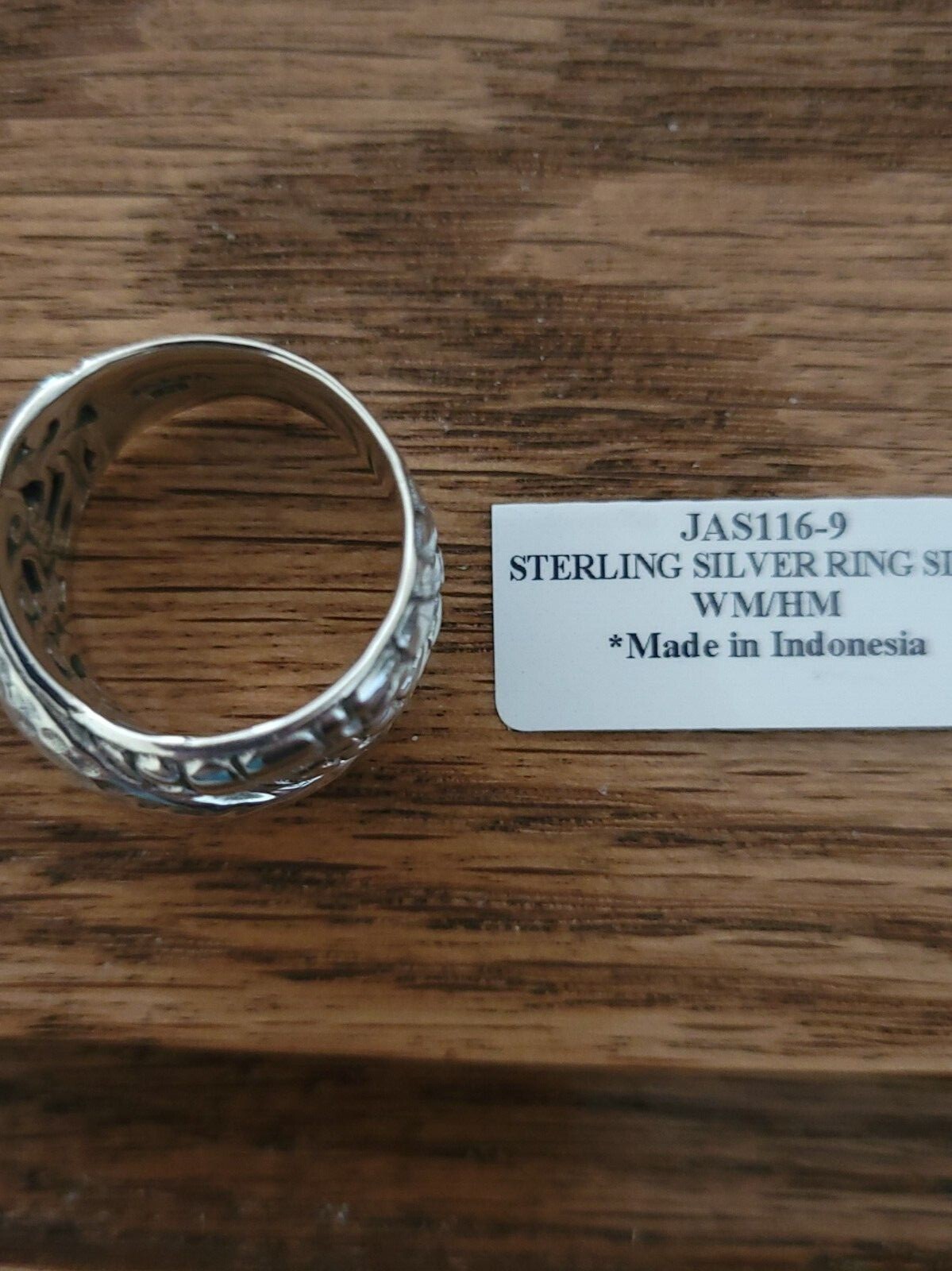 SARDA .925 STERLING SILVER WATERMARK & HAMMERED CRISS-CROSS RING, SZ 9 ...