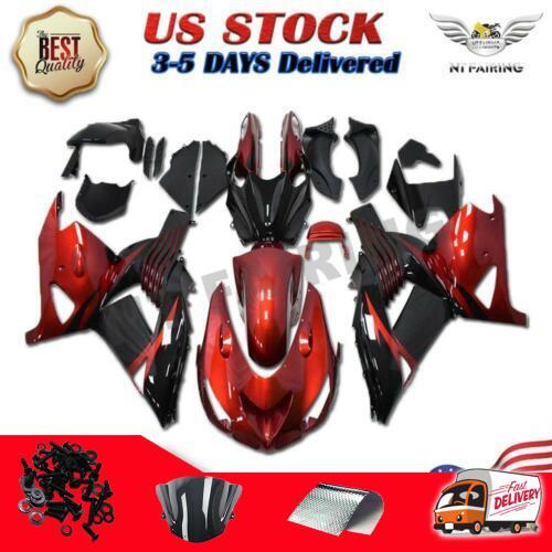 NTU Fit for Kawasaki 2006-2011 ZX14R ZZR1400 Red Black Injection ...