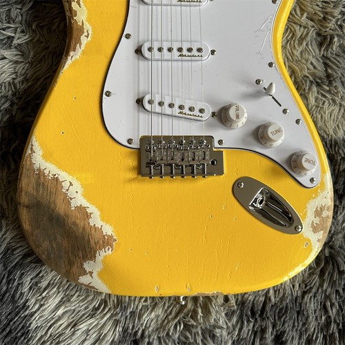 In Stock Aged Handed Relics Old ST Yellow Electric Guitar Shipping ...