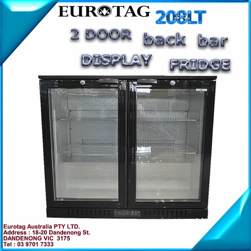 EUROTAG 208LT 2 DOOR UNDER BENCH BACK BAR DISPLAY FRIDGE Brand New Au ...