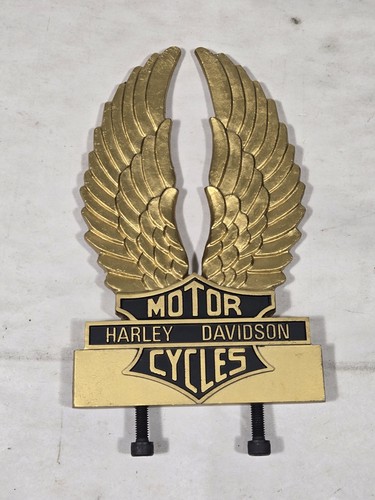 NOS Gold Harley Davidson Wings Sissy Bar Insert, Chopper Shovelhead ...