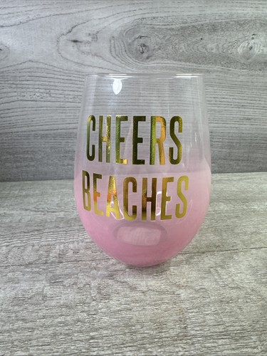 Cheers Beaches Funny Wine Lovers 20 Oz Stemless Novelty Wine Glass for ...