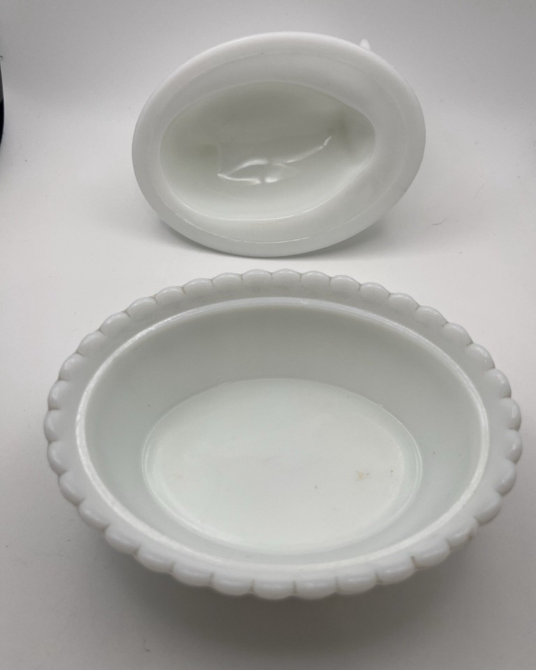 VTG Milk Glass Turkey Covered Dish”Turkey On Nest” (like Hen) Trinket ...