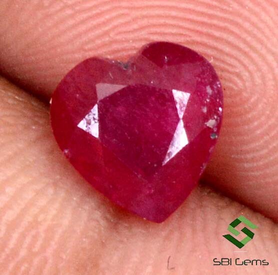 Natural Ruby Heart Shape Cut 8x8 mm 2.54 Cts Deep Red Shade Loose ...