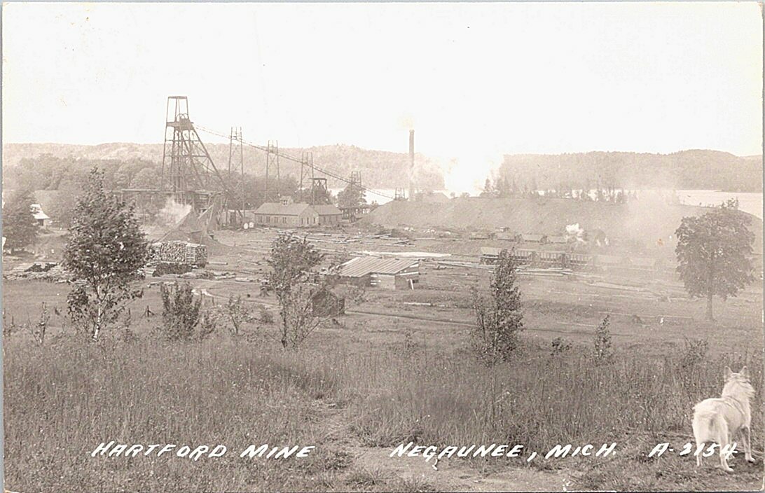 Negaunee Michigan RPPC Mining Scene Hartford Mine 1948 | eBay