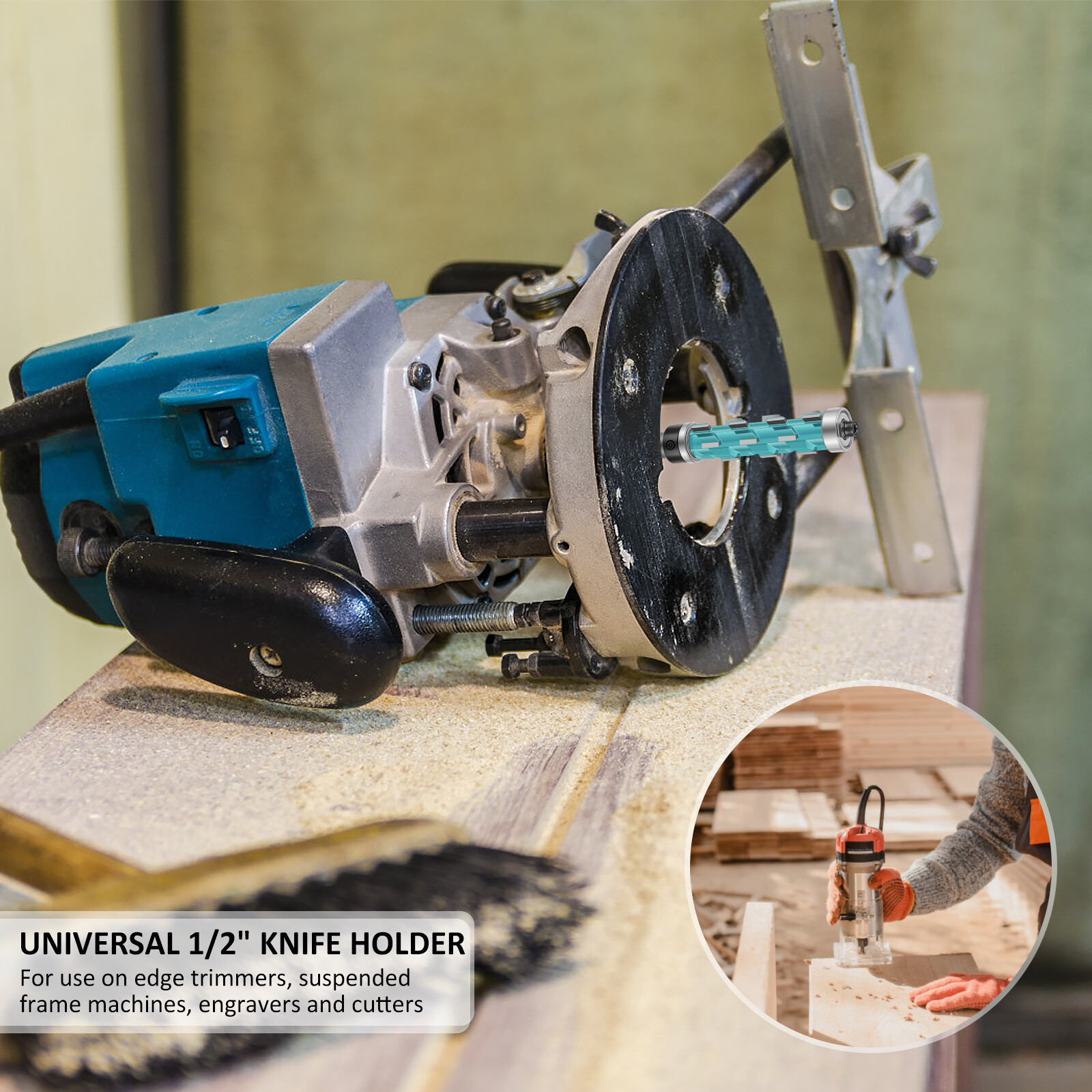 1/2inch Shank Flush Trim Router Bit Carbide Double Bearing Spiral ...