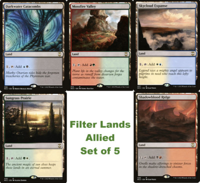 Magic Filter Land Set 5x - Dual Lands - NM MTG Commander EDH - Allied ...