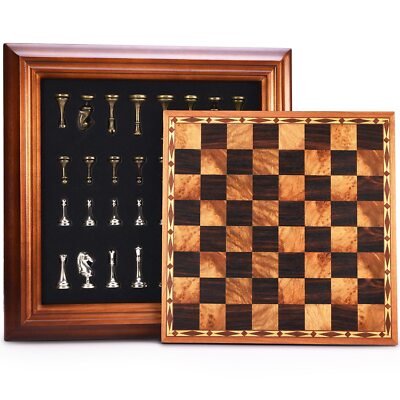 AMEROUS 14 inches Wooden Chess Set with Metal Chess Pieces | eBay