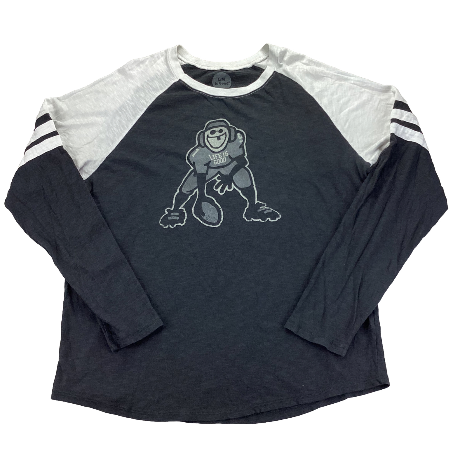 Life is Good Men’s Tee Football Hut Hut Hike Black Size L Sport Long ...