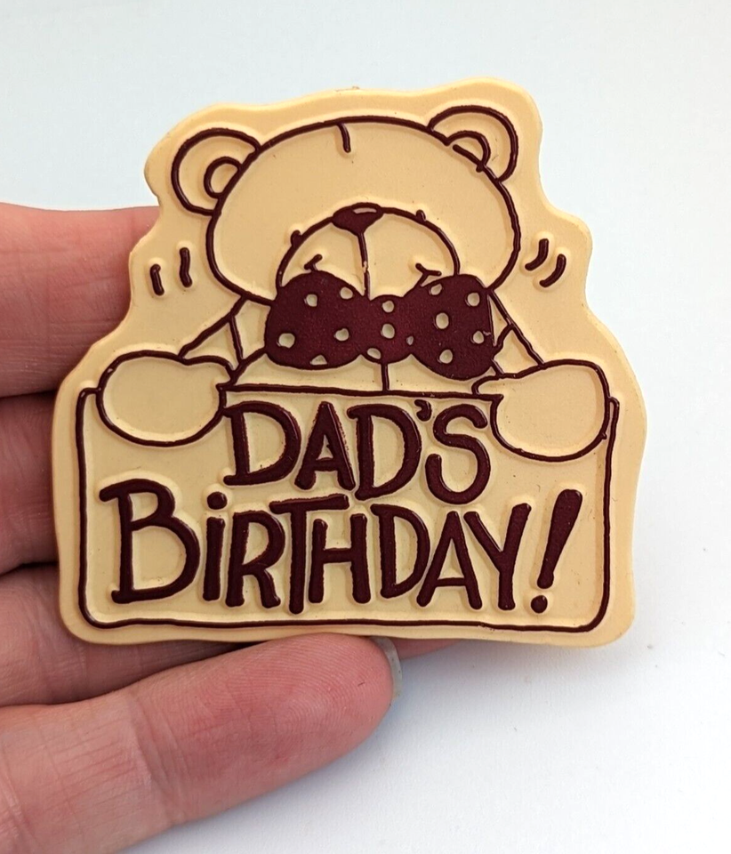 Vintage Dad Daddy Father Birthday Teddy 1970's 1980's Badge Pin (P1409 ...