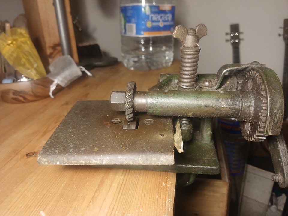 Antique pinking machine/ handcranked pinking cutter for leather, cloth ...