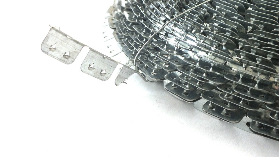 UPHOLSTERY METAL BACK TACK ROLL BLIND FINISH TACKING STRIP 2 OR 3 TEETH ...