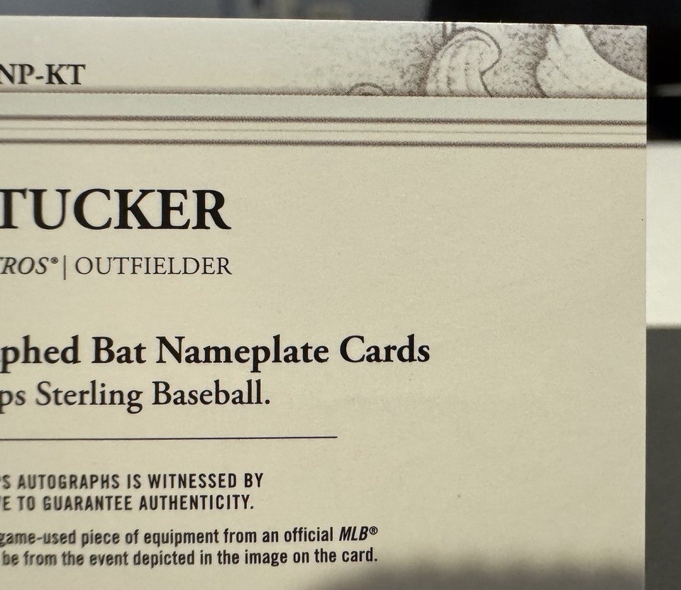 2025 Topps Sterling-#SNP-KT 1/1 Kyle Tucker Autographed Bat Nameplate ...
