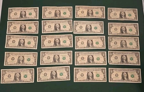 (20x) 2013 $1 Dollar Star Notes, K District Dallas, TX Bills Lot Fancy ...