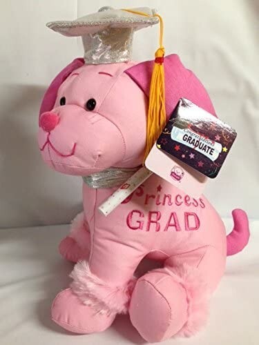 Graduation Autograph Stuffed Pink Dog with Pen & Hat - Congrats Grad ...