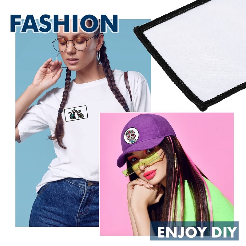 60Pcs Sublimation Blanks Patches Fabric Iron-on Patch Blanks Repair ...