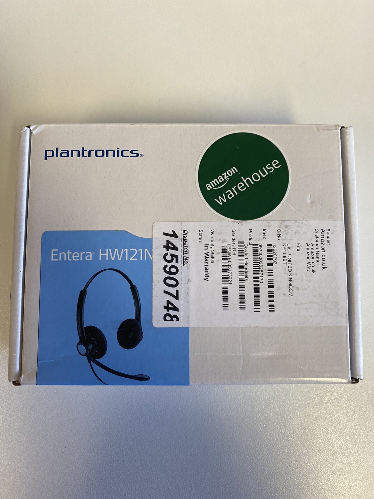 Plantronics Entera HW121N Two-Ear Headset with Clip Black BRAND NEW ...