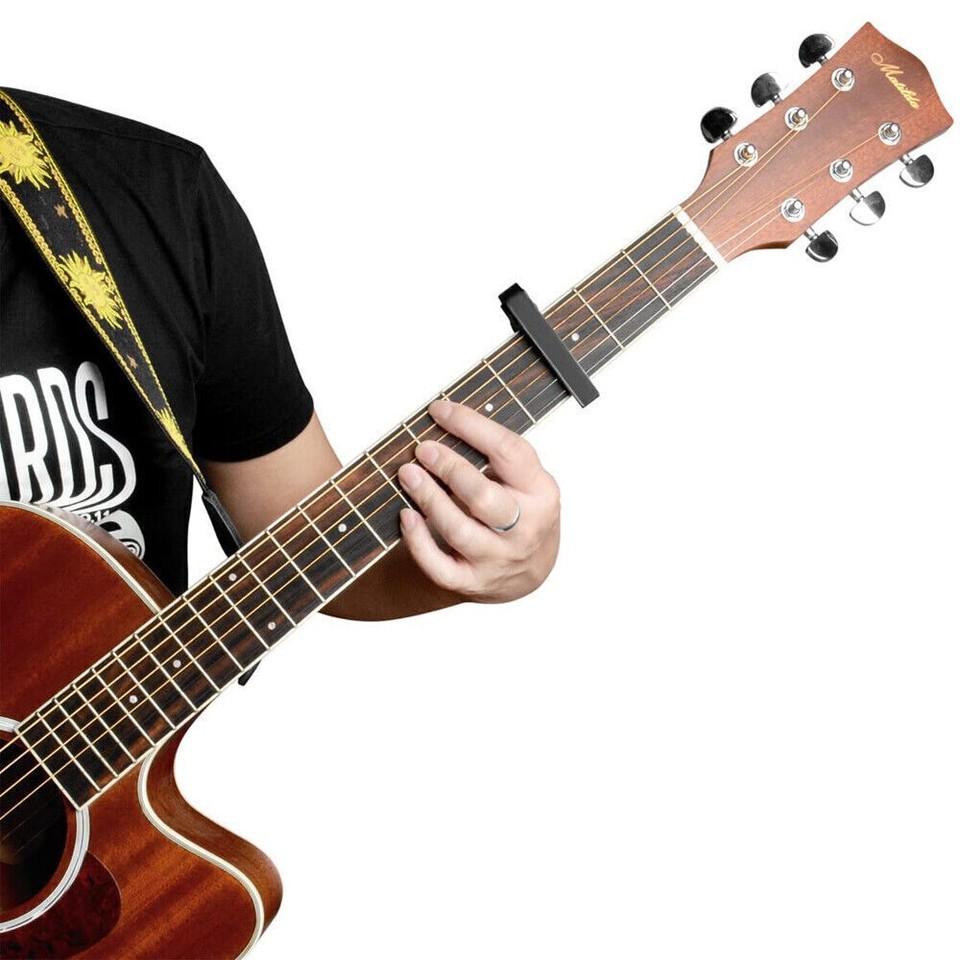 Guitar Capo Aluminum Alloy Grip Quick Change Clamp Key Acoustic Tone ...