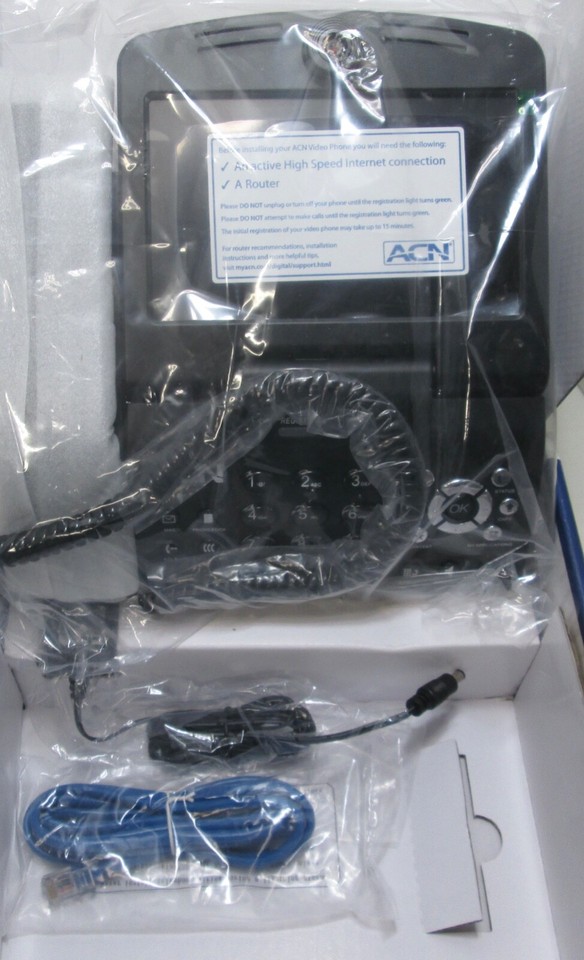 ACN Iris 3000 7" Screen Videophone Telephone Landline Ethernet ...