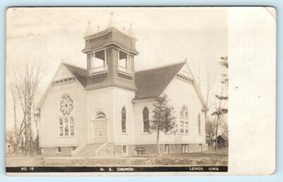 RPPC LENOX, Iowa IA M.E. Church 190? Real Photo Postcard | eBay