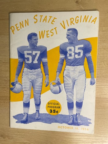 Vintage Penn State Vs. West Virginia October 16, 1954 Football Program ...