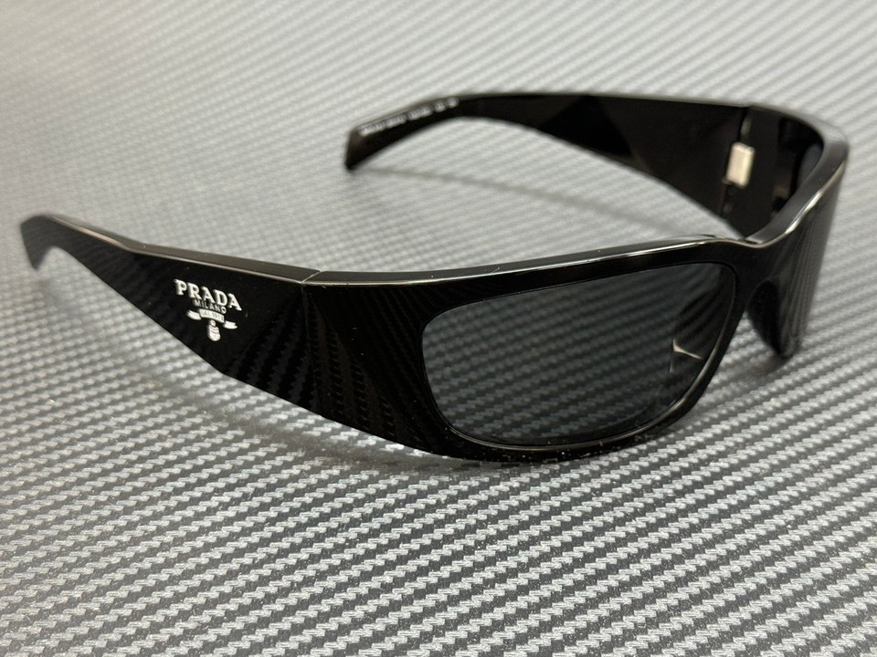 PRADA PR A19S 1AB5S0 Black Dark Grey Men's 60 mm Sunglasses | eBay