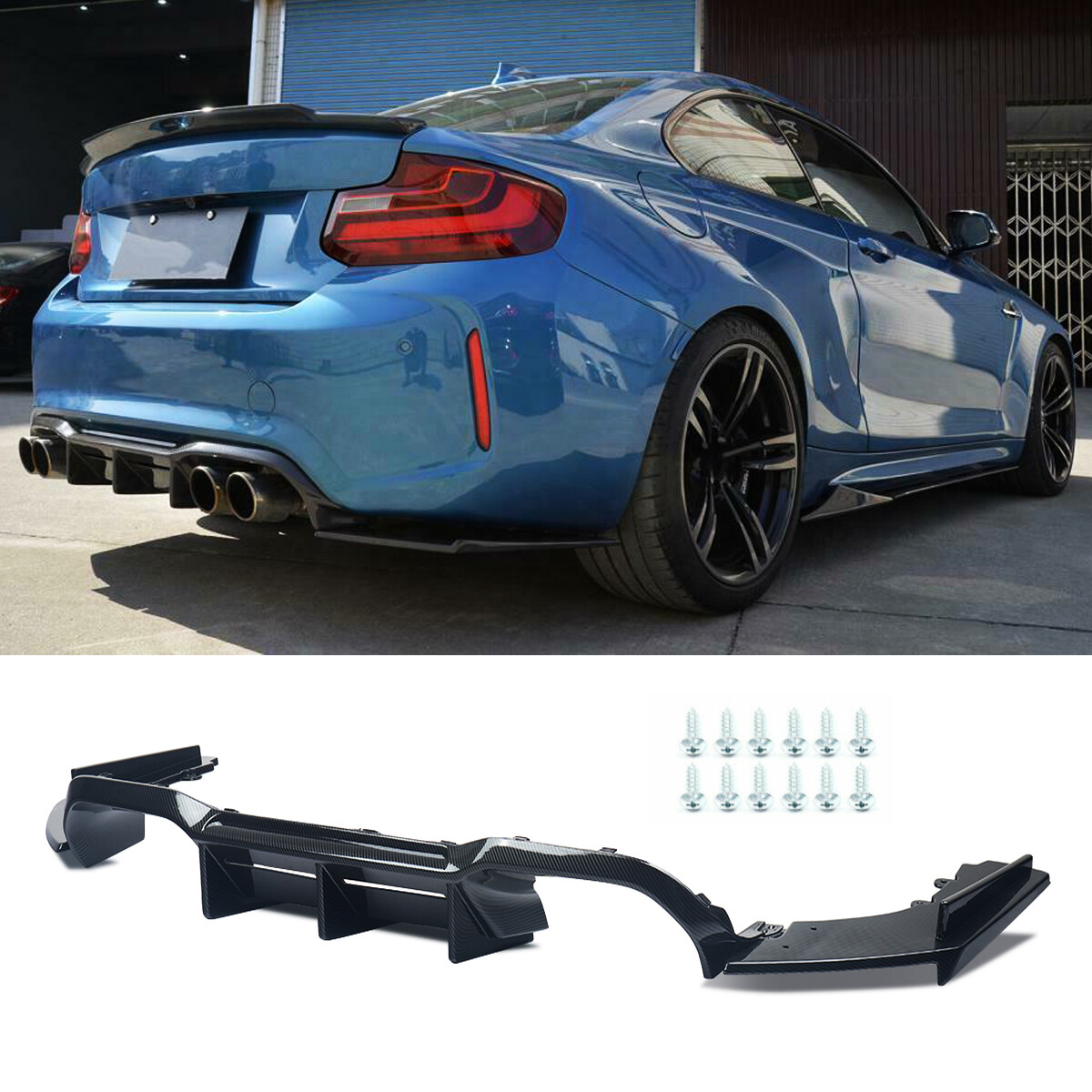 For BMW 2 Series F87 M2 Coupe 2016-2021 Rear Bumper Diffuser Carbon ...
