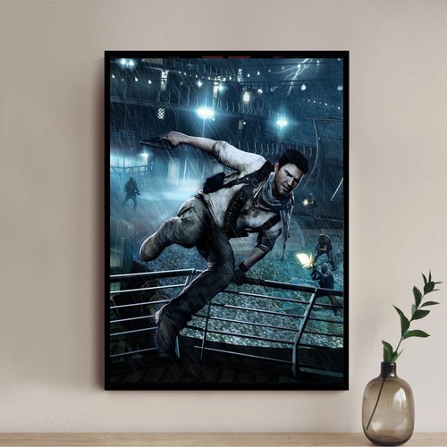 Uncharted Poster, Nathan Drake Action Scene, Gaming Wall Art Home Decor ...
