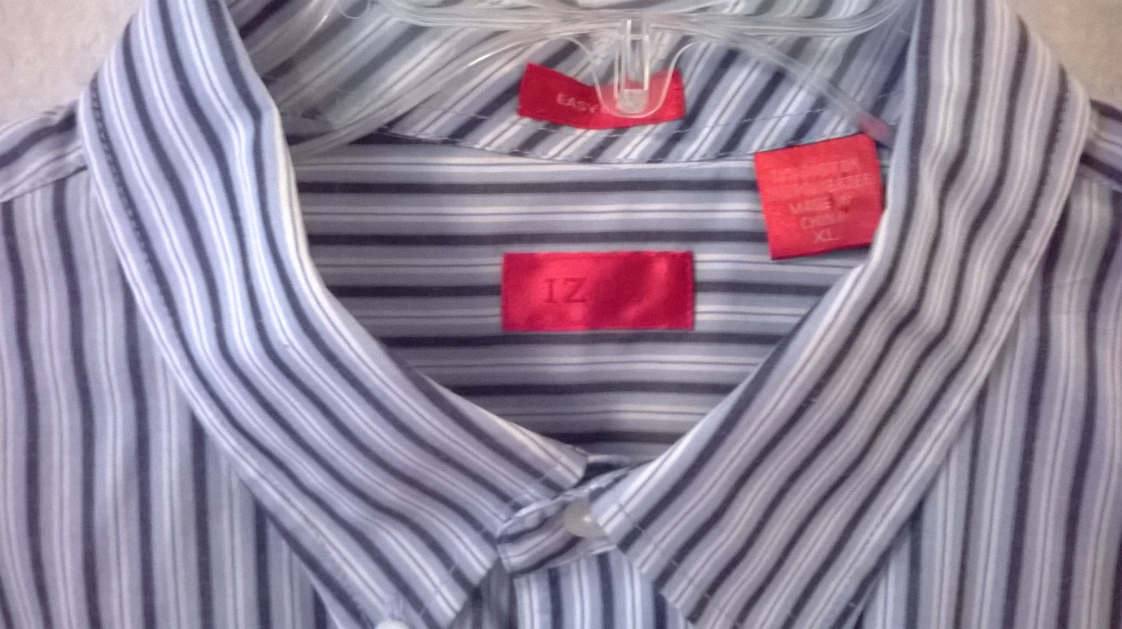 Izod Blue Stripe Long Sleeve Button Up Size XL Red Label | eBay