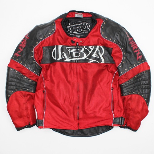 LBZ Motorcycle Jacket Leather Polyester Armor Padded Size Medium w ...