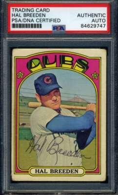 Hal Breeden PSA DNA Signed 1972 Topps Autograph | eBay