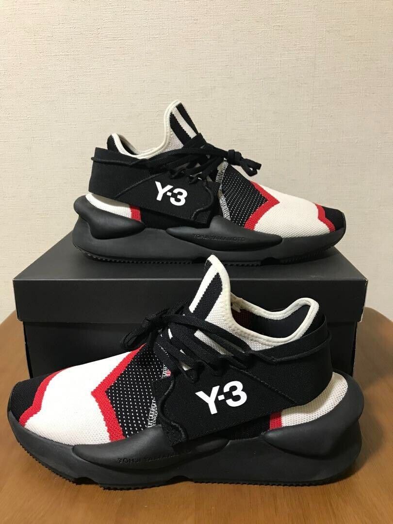 Adidas Mens Y-3 Kaiwa Knit Black/White/Red Sneakers US 10.5 Adidas Mens Y-3 Kaiwa Knit Black/White/Red Sneakers US 10.5