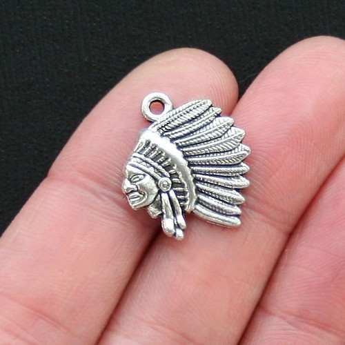 6 Native American Charms Antique Silver Tone - SC2890 | eBay