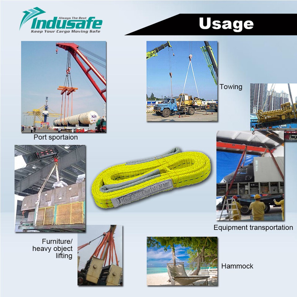 Indusafe Rigging Moving Lifting Straps Industrial Web Sling 6200LBS 3/6/9 FT 5:1 | eBay