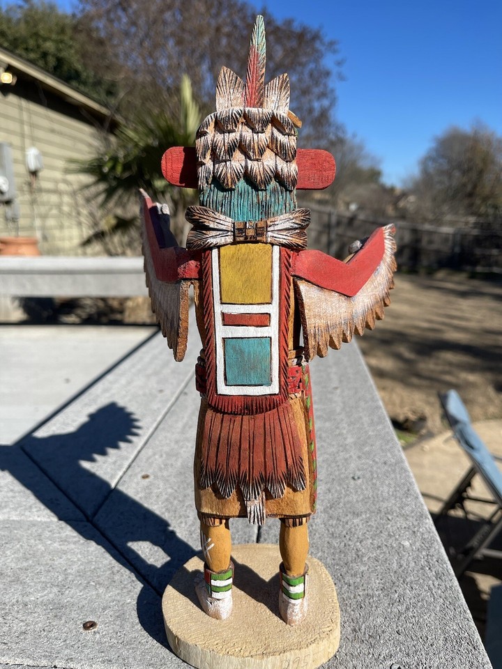 Red Tail Hawk 13” Hopi Kachina Katsina Doll Palakwai Signed By Unknown ...