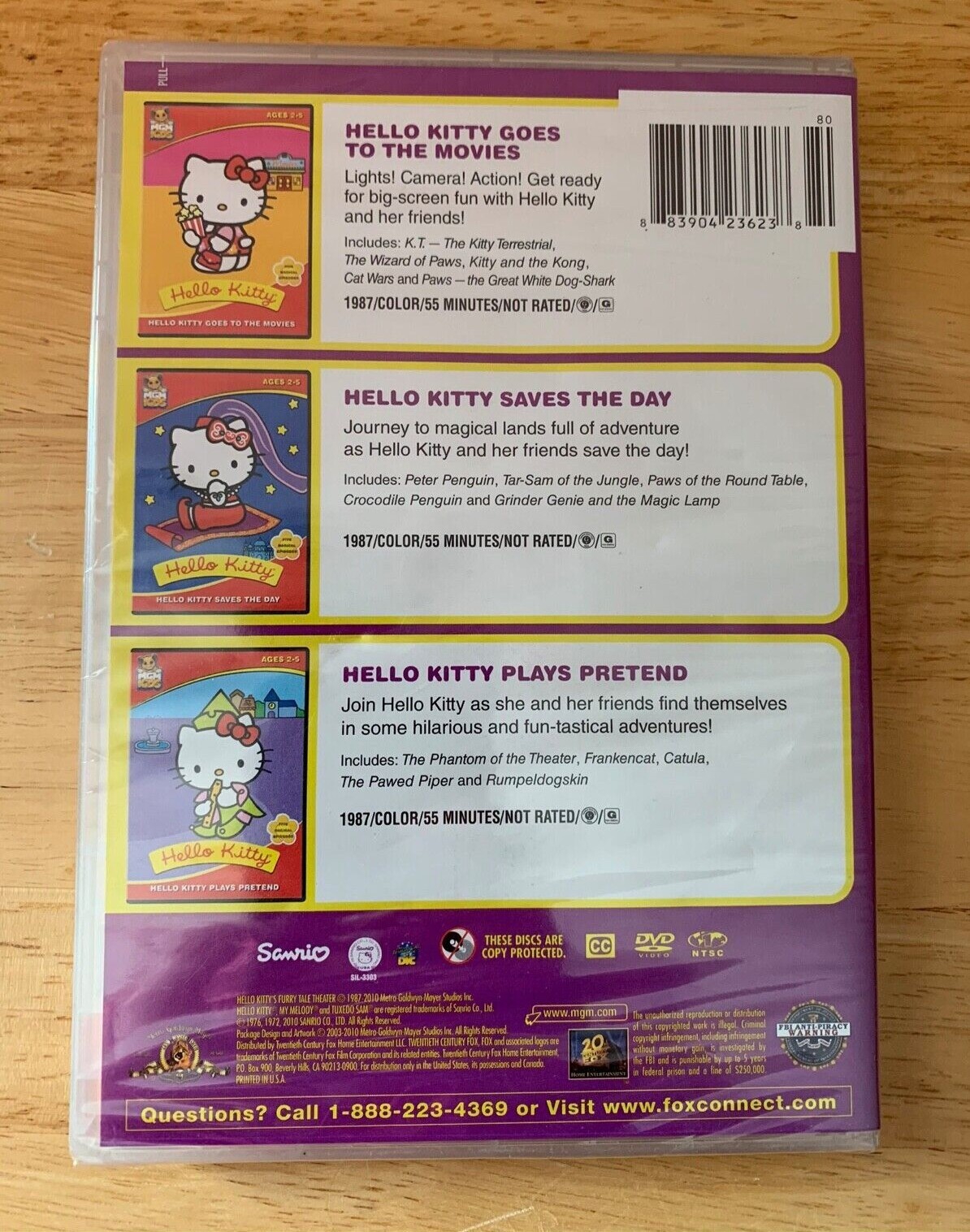Hello Kitty Triple Pack DVD: Goes to Movies, Saves the Day, Plays ...