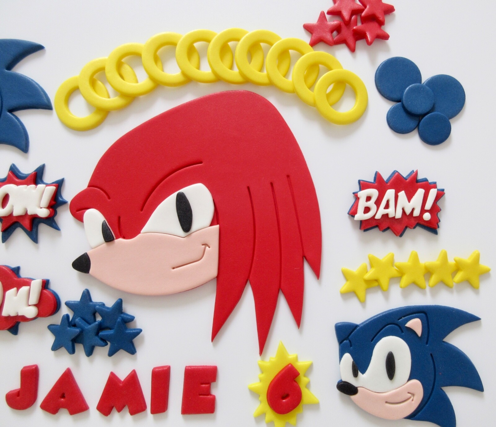 Sonic - Knuckles Cake Topper Personalised Large. Edible Knuckles Cake ...