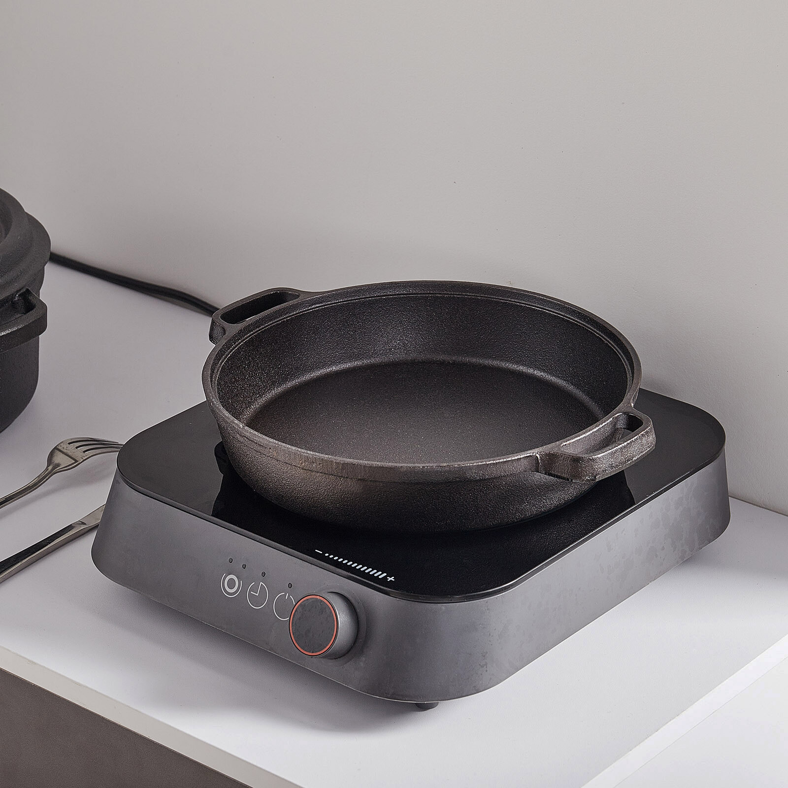 Home Frying Pan Grill Skillet Non Stick Griddle Pot Cast Iron with ...