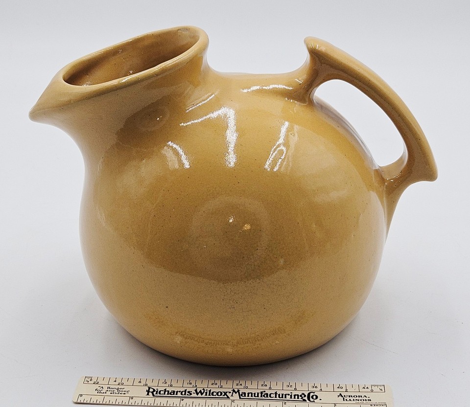 Vintage Yellow Ware California Pottery Pitcher Ball Shape | eBay
