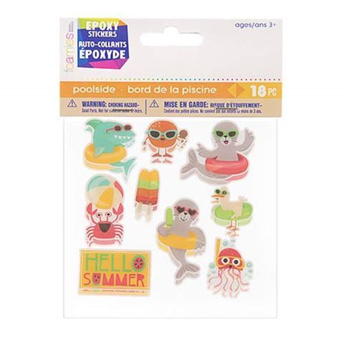 Darice Pool Characters Icon Epoxy 3D Stickers - 18 Pieces | eBay