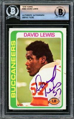 David Lewis Autographed 1978 Topps Rookie Card #484 Buccaneers Beckett ...