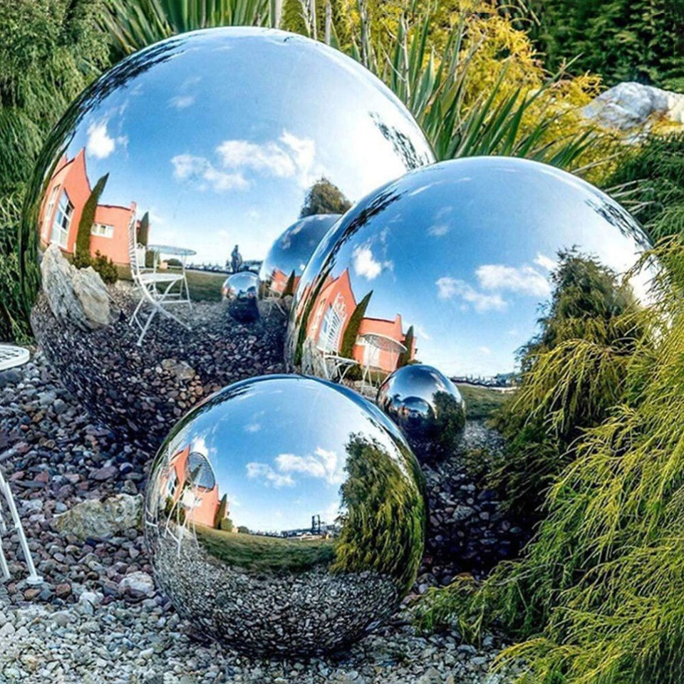 Mirror Reflective Ball Polished Garden Sphere Gazing Campus Decor ...