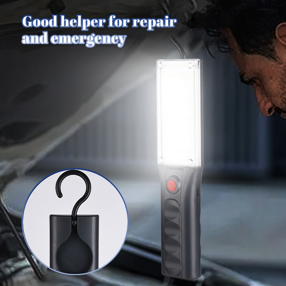 Magnetic Rechargeable LED COB Work Light Mechanic Flashlight Torch Lamp ...