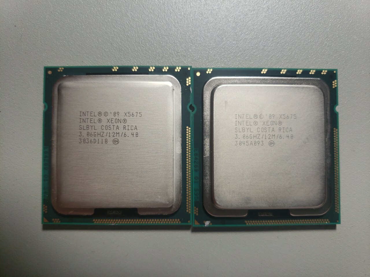 Matched Pair Intel Xeon X5675 SLBYL 3.06GHz 12MB 6-Core LGA1366 CPU ...